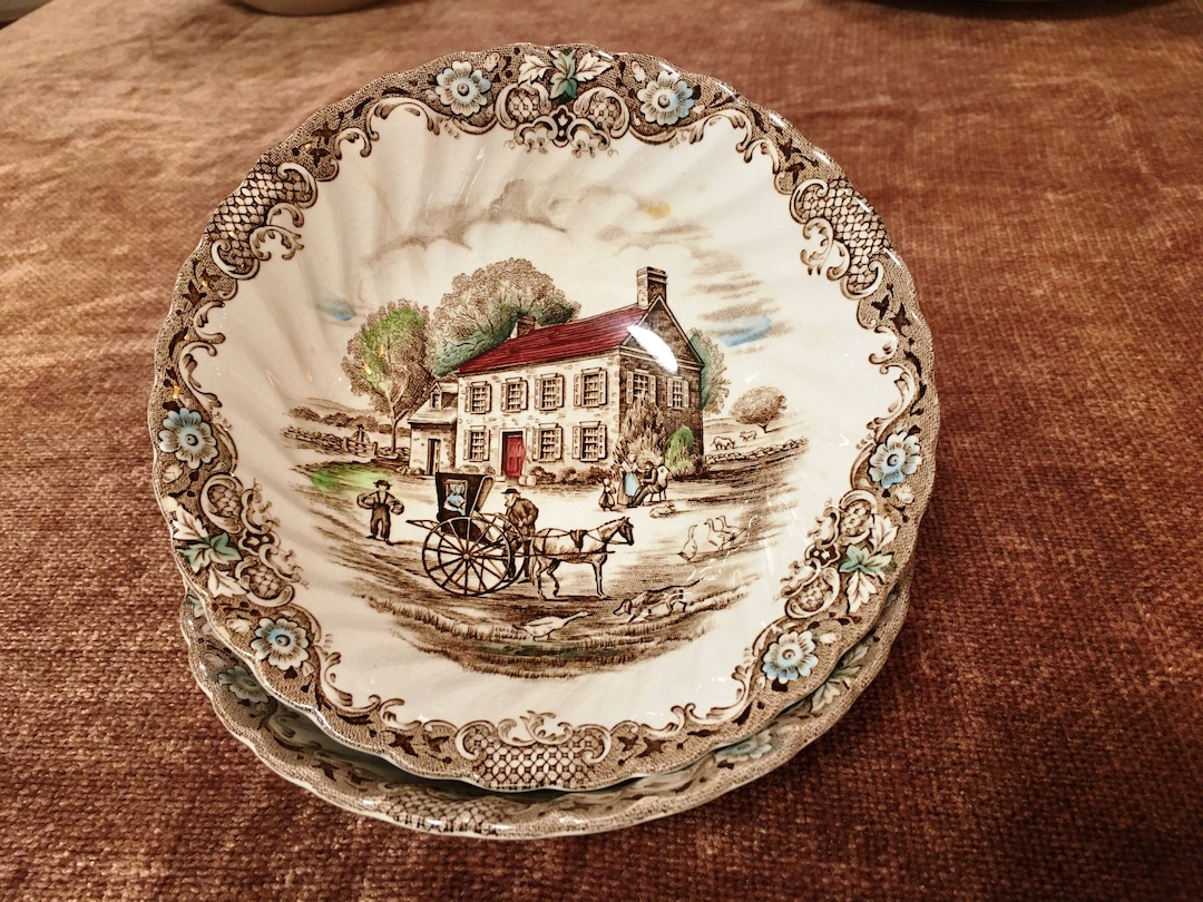Heritage Hall & Old English Countryside Brown Multi Colored China ...