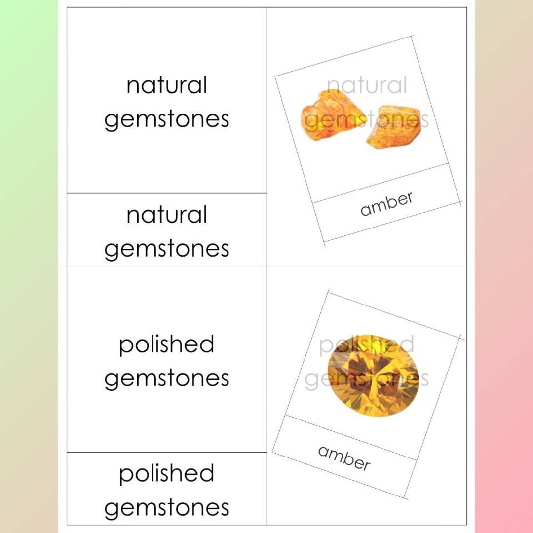 Gemstones 3 Part Cards - Etsy