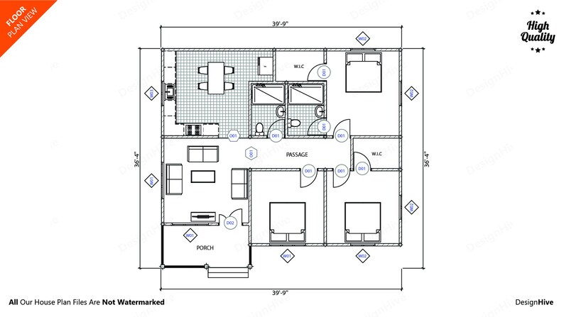 3 Bedroom Modern House Plan Architectural Drawings House Plans Building ...