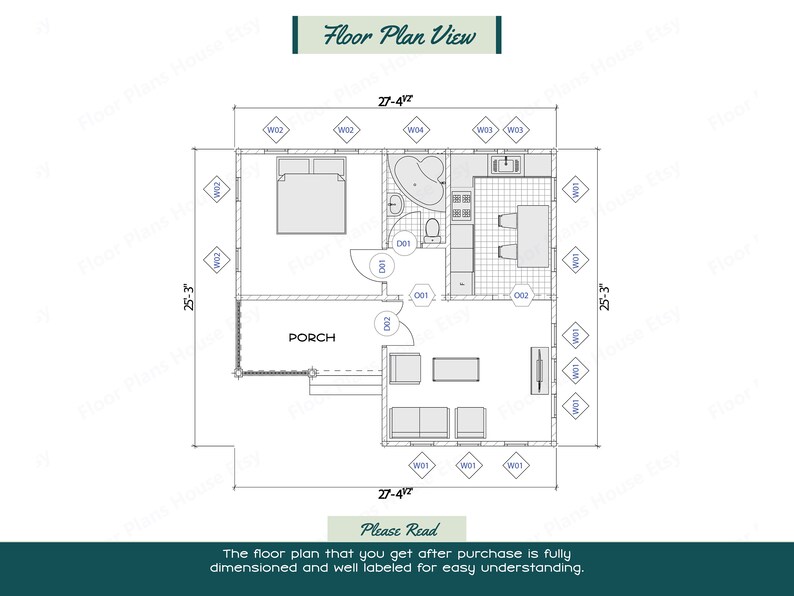 1-bedroom Tiny House Plans: Modern Cabin Design, Build Your Dream Tiny ...