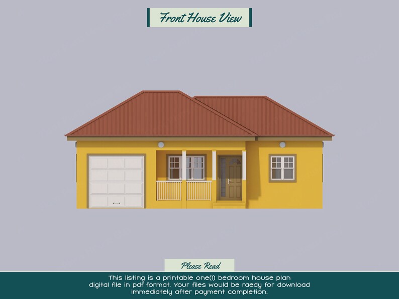 One Bedroom House Plan, Modern House Plan, Small House Plan, Tiny House ...