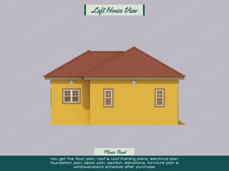 One Bedroom House Plan, Modern House Plan, Small House Plan, Tiny House ...