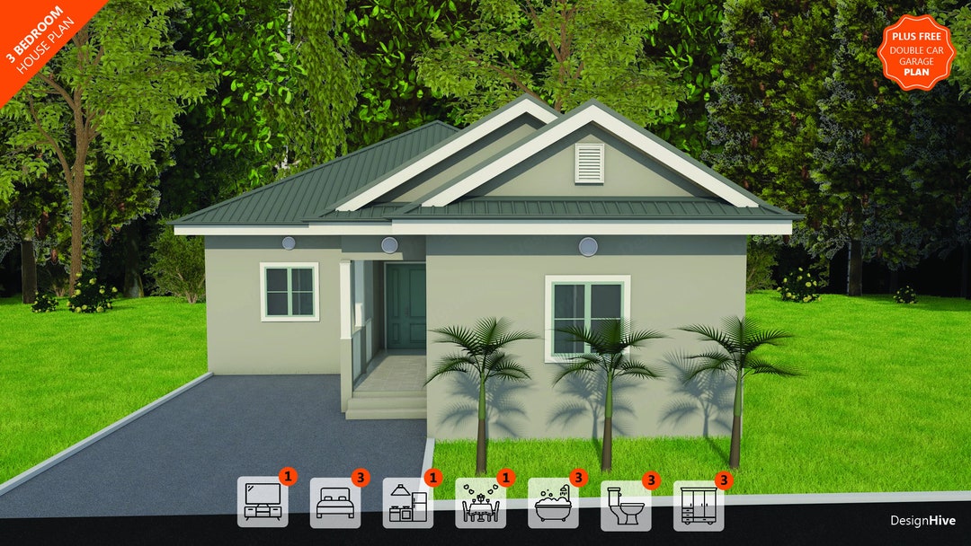 Custom 3-bedroom House Plans Without Garage Modern Minimalist Design ...