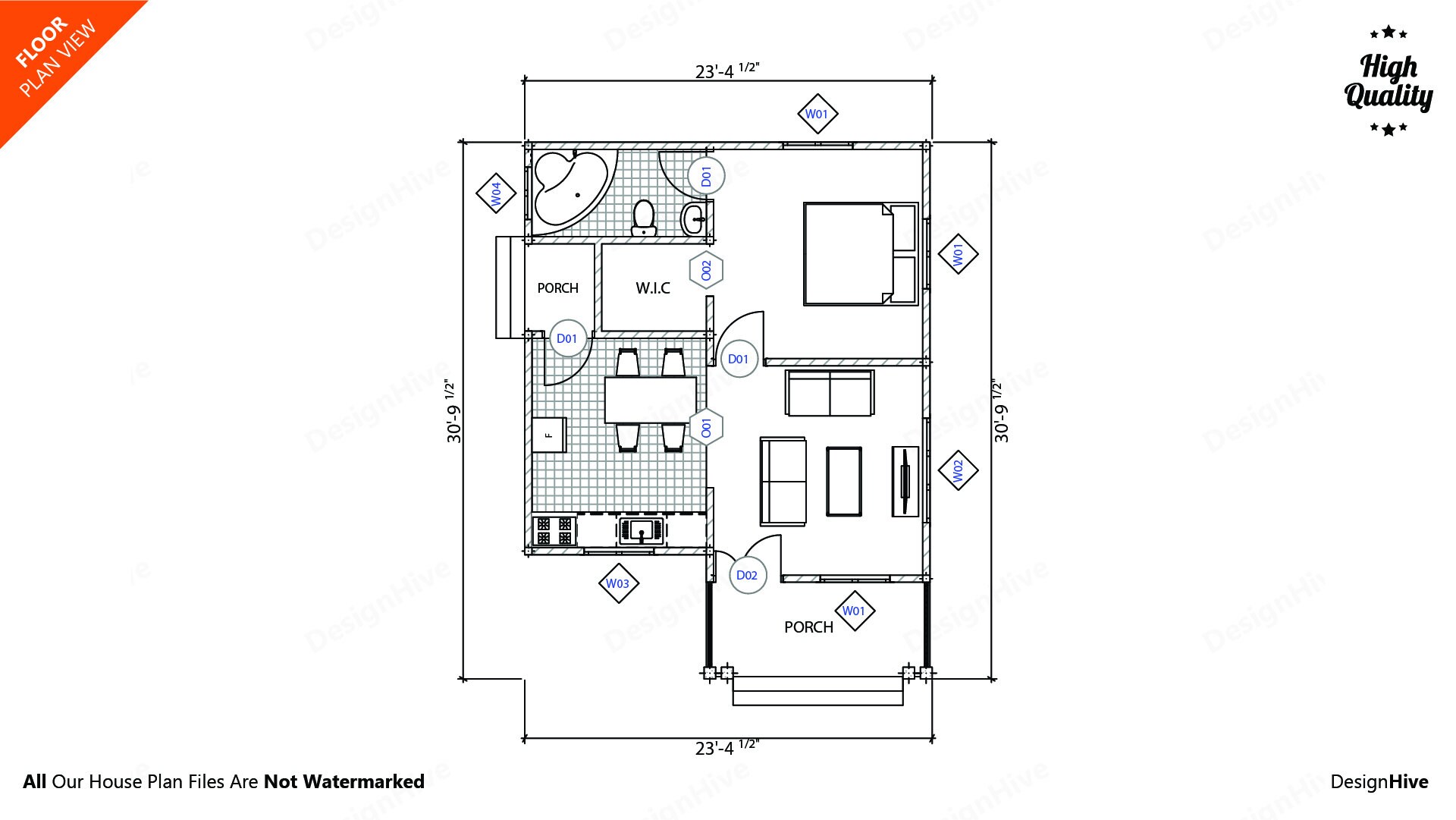 Modern House Plan 1 Bedroom Single Story House Open Concept - Etsy