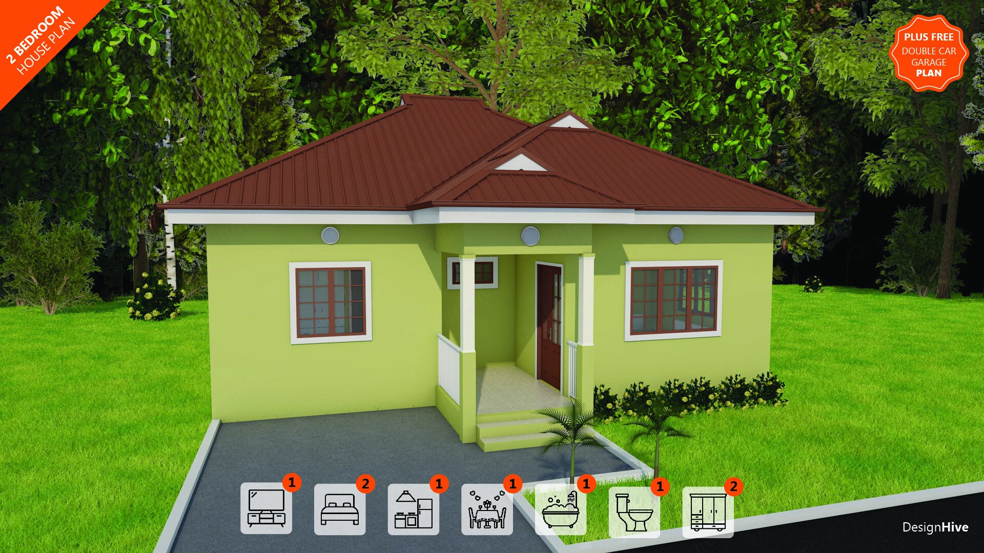 Charming 2 Bedroom Cottage House Plan With Cozy Interiors And Etsy