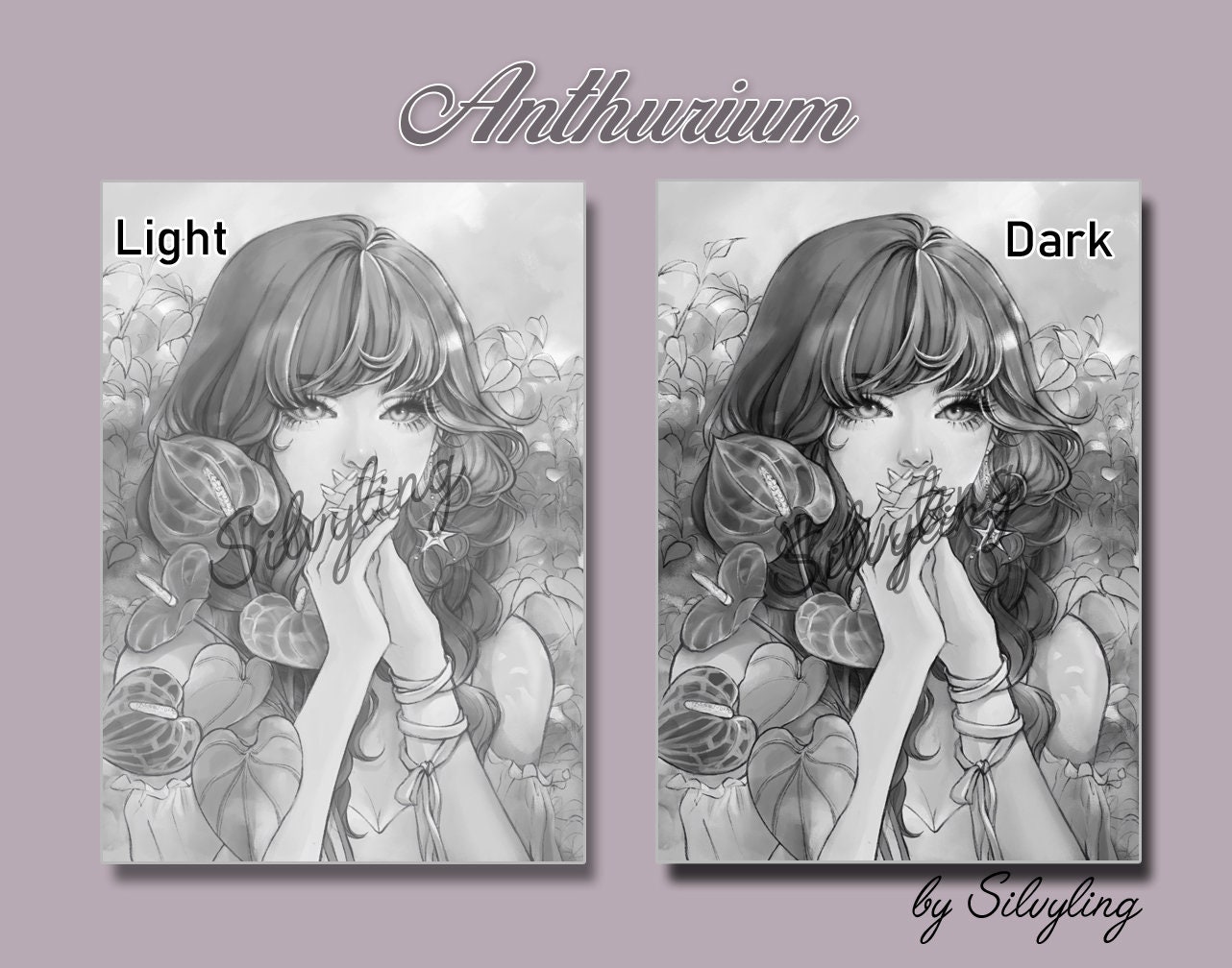 Pack of 5 Grayscale Young Witch Fortuneteller Night Spirit - Etsy