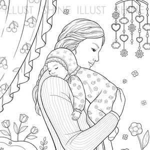 the mother huddle turn photographs coloring pages