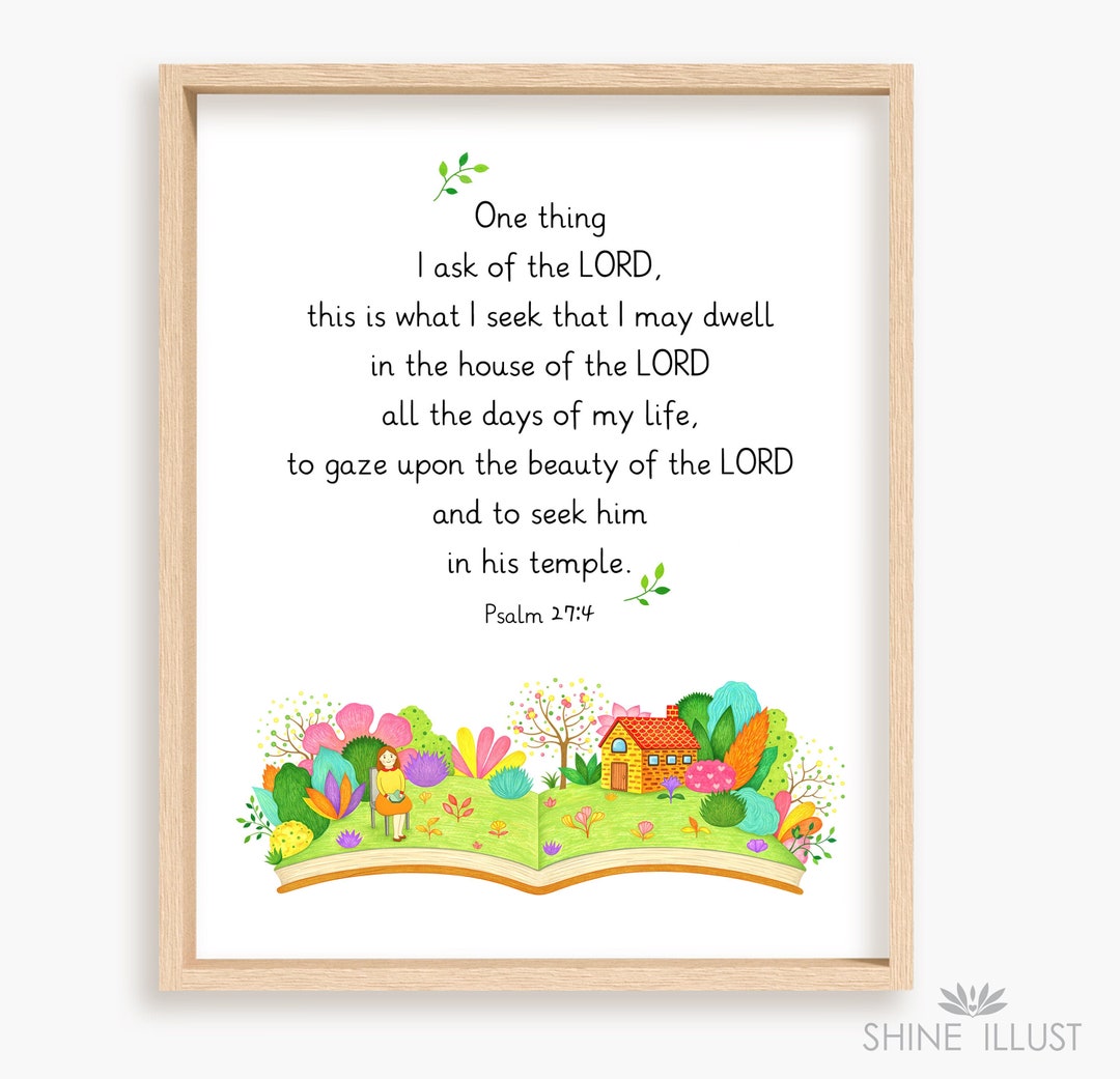 Bible Verse Printable, Psalm 27:4, Bible Verse Wall Art, Digital ...