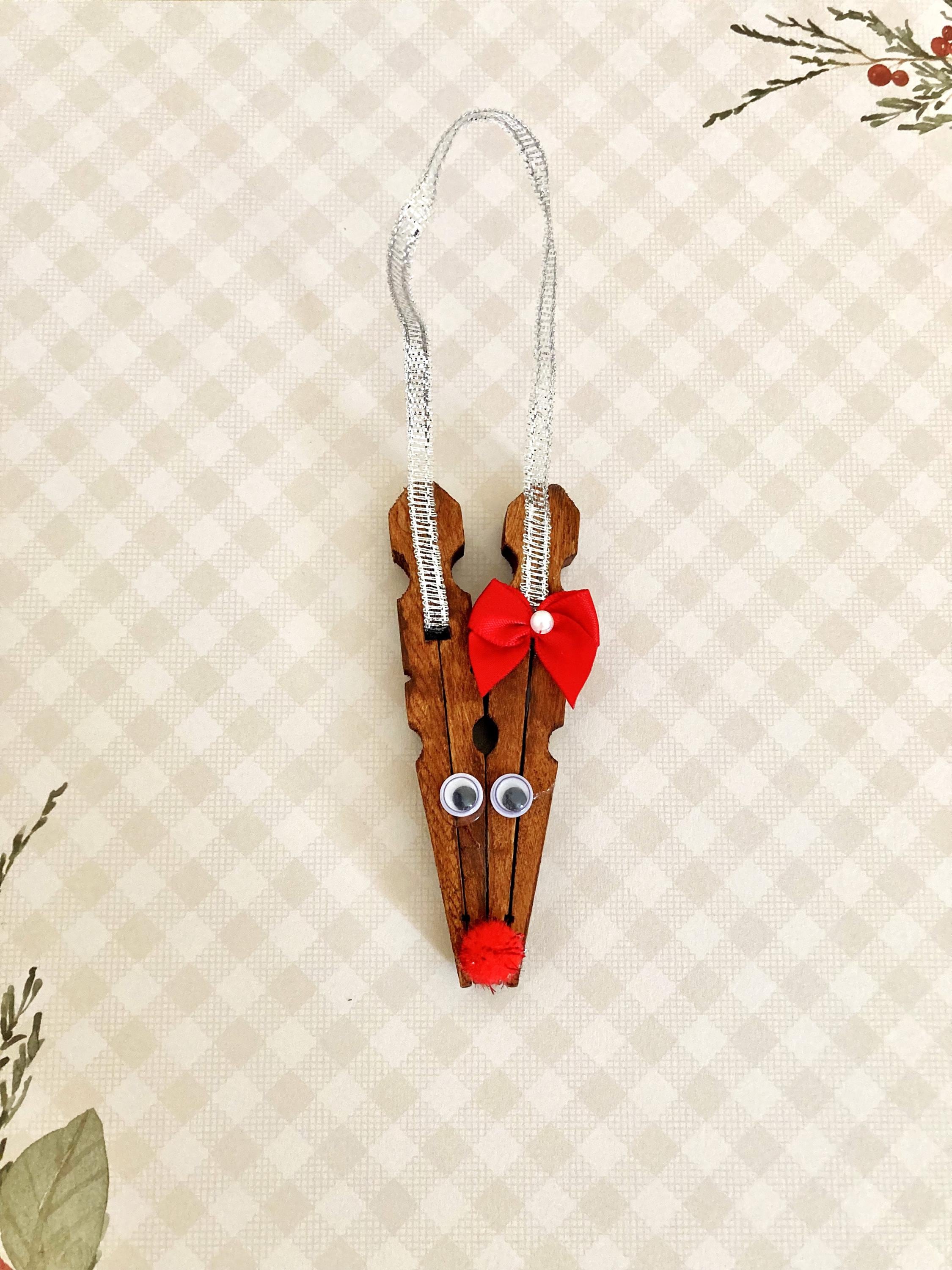 Handmade Reindeer Clothespin Ornament - Etsy