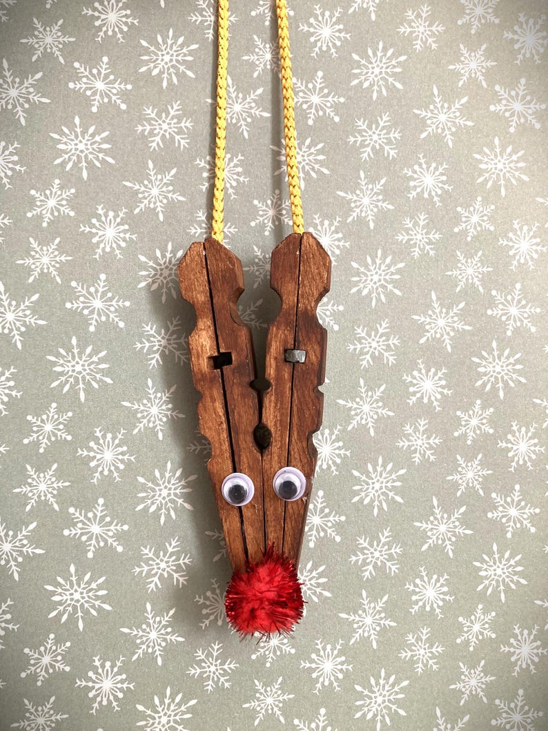Handmade Reindeer Clothespin Ornament - Etsy