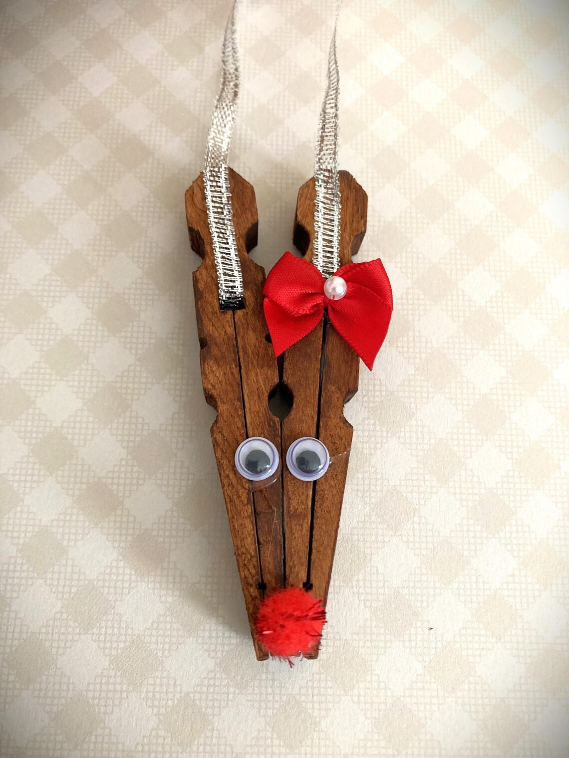 Handmade Reindeer Clothespin Ornament - Etsy