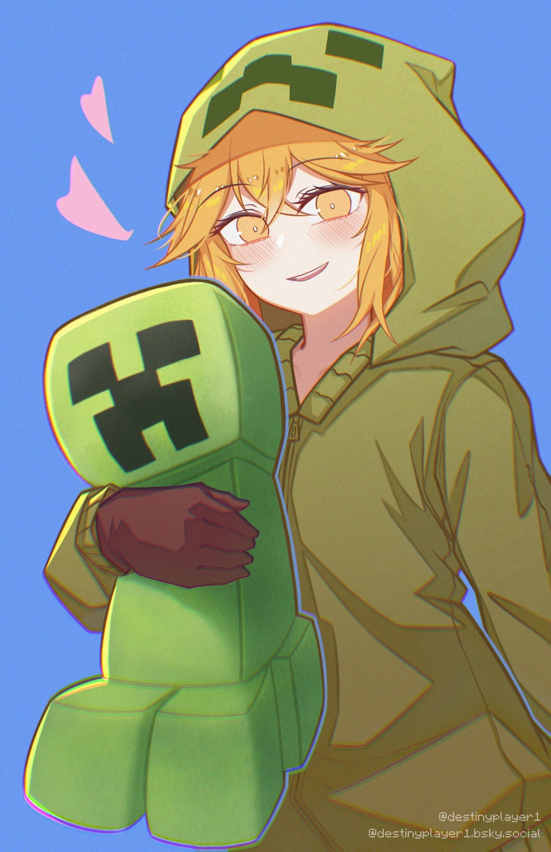 Minecraft Cupa the Creeper Print! 5"x7" - Etsy