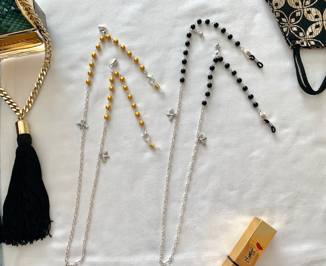 Handmade Beaded Glasses Chain: Hijab Mask Extender With Magnetic Clasp ...