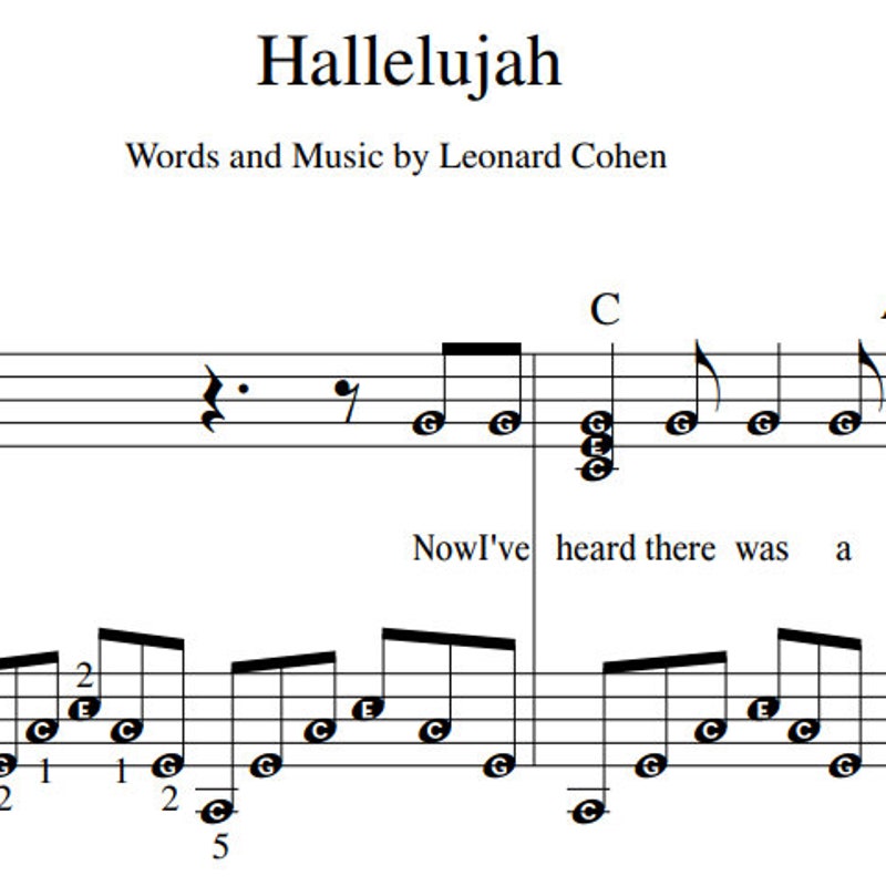 Hallelujah Easy Piano - Etsy