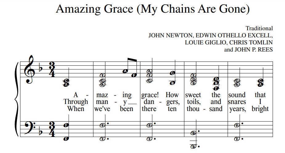 Amazing Grace My Chains Are Gone Chris Tomlin Digital Sheet Music ...