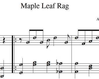 Piano Music Sheets - Maple Leaf Rag - Scott Joplin - Digital Download ...