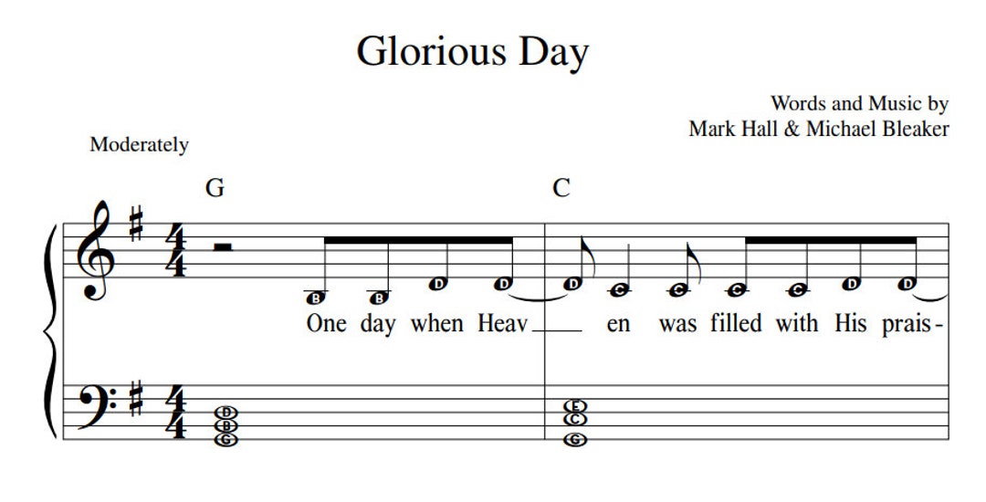 Oh Glorious Day Casting Crowns Digital Sheet Music Print Download ...