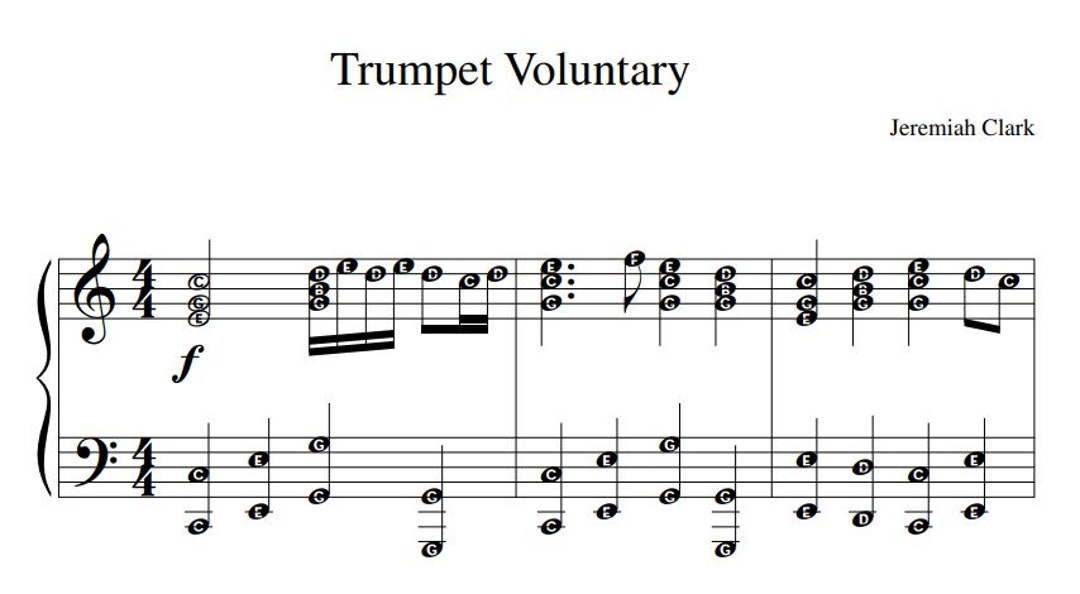 Trumpet Voluntary for Piano or Organ Solo - Great for Wedding ...