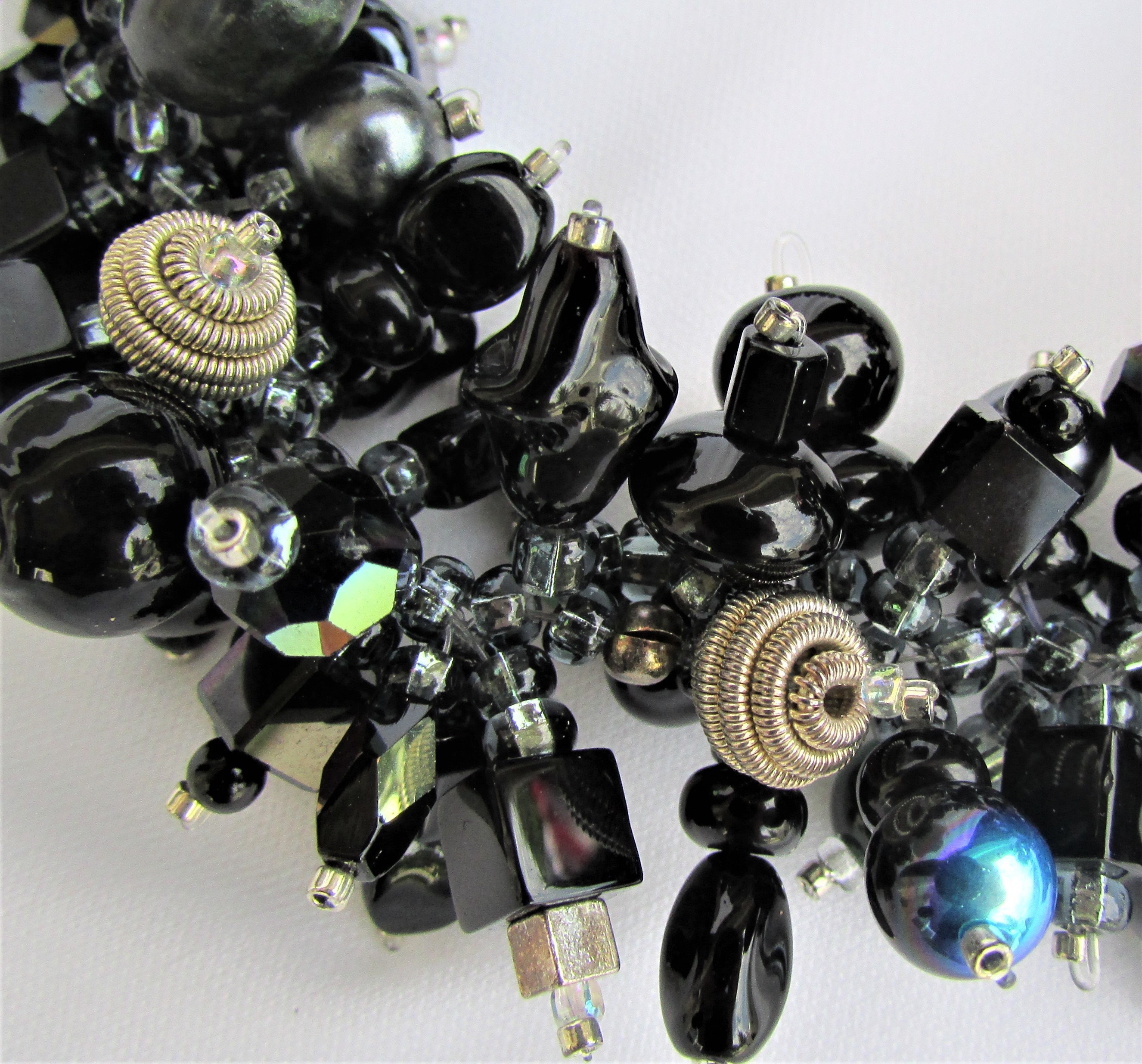 Black Petite Boa Necklace, Formal Jewelry, Beaded Jewelry, Statement ...