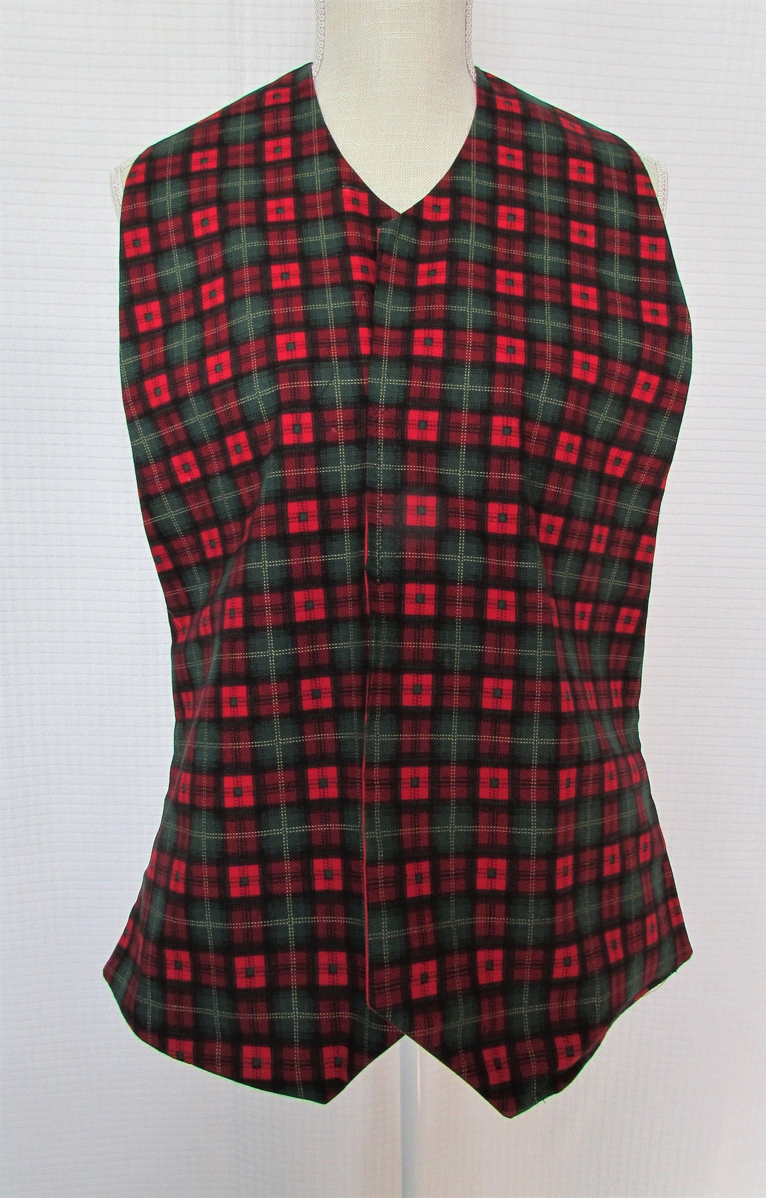 Adult Plaid Bib, Adult Dining Vest, Unisex Adult Bib, X-long Adult Bib ...