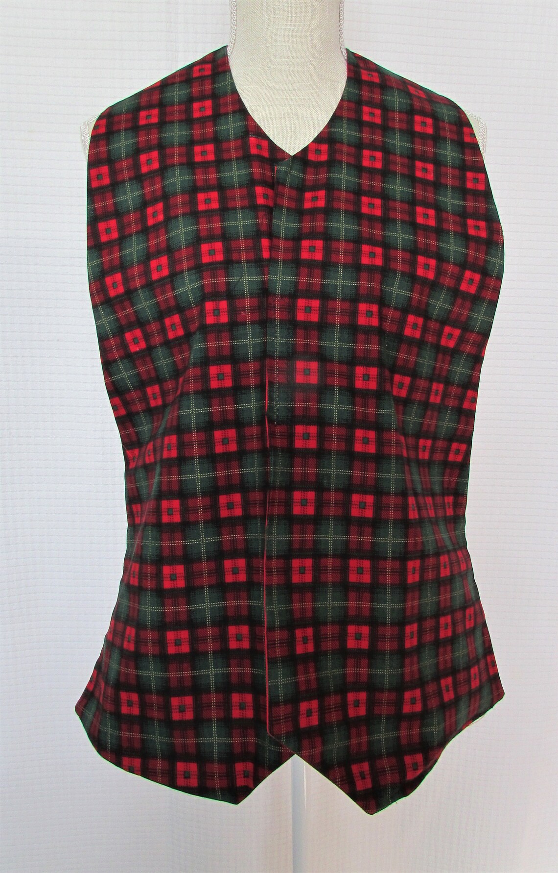 Adult Plaid Bib, Adult Dining Vest, Unisex Adult Bib, X-long Adult Bib ...