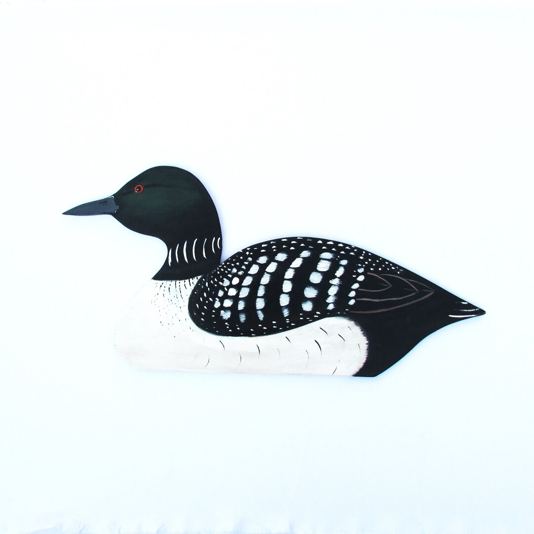 Loon Decoy Art, Loon Wall Plaque, 24 Loon Art, Traditional Decor, Folk ...