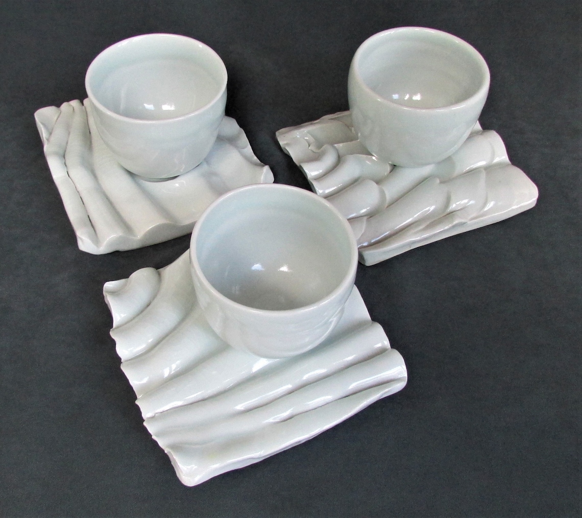 Tea Cups, Contemporary Tea Set, Porcelain Tea Cups, Set of 3 for Tea ...