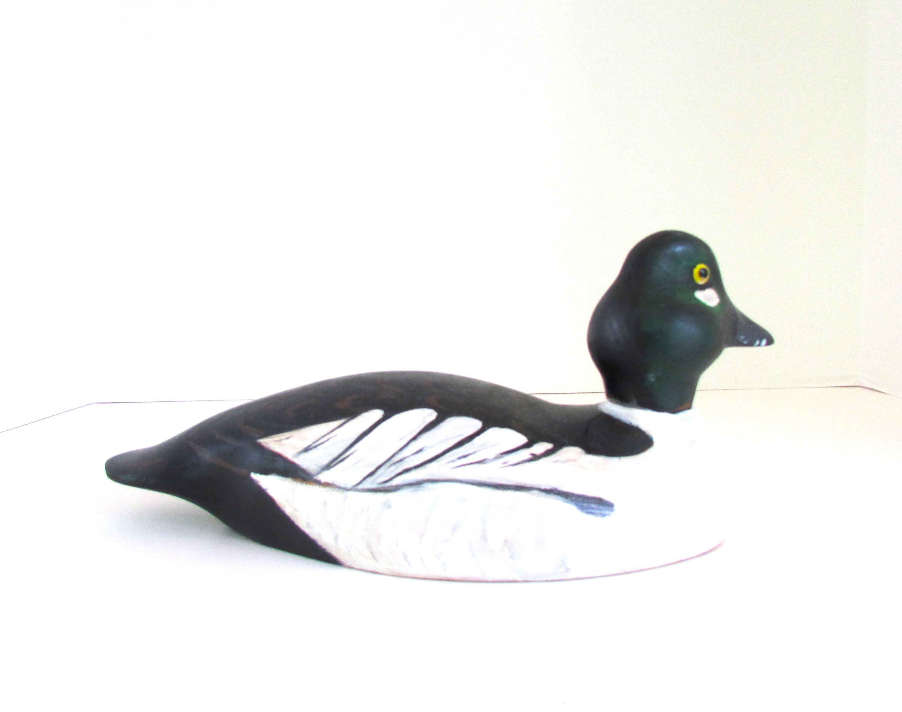 Duck Decoy, Gift for Men, Goldeneye Duck Decoy, Carved Wood Decoy ...