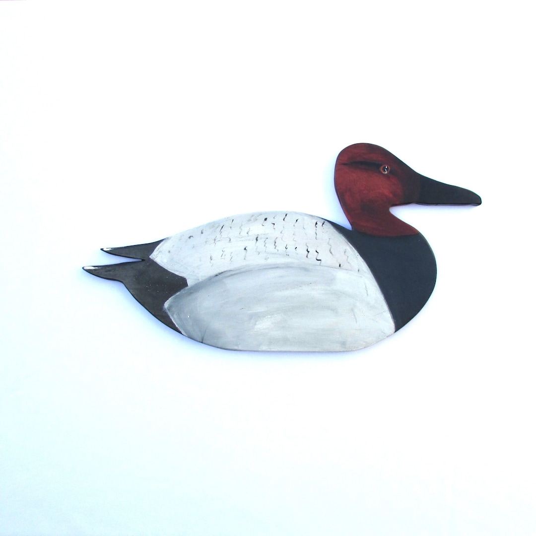 CANVASBACK Wall Art, Duck Decoy Plaque, Wildlife Art, Folk Art, Home ...