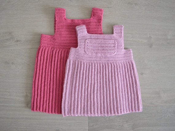 Crochet PATTERN Pinafore Dress Laurie up to 4 Years | Etsy