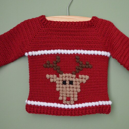 Rudolf Christmas Sweater Crochet Pattern - Etsy