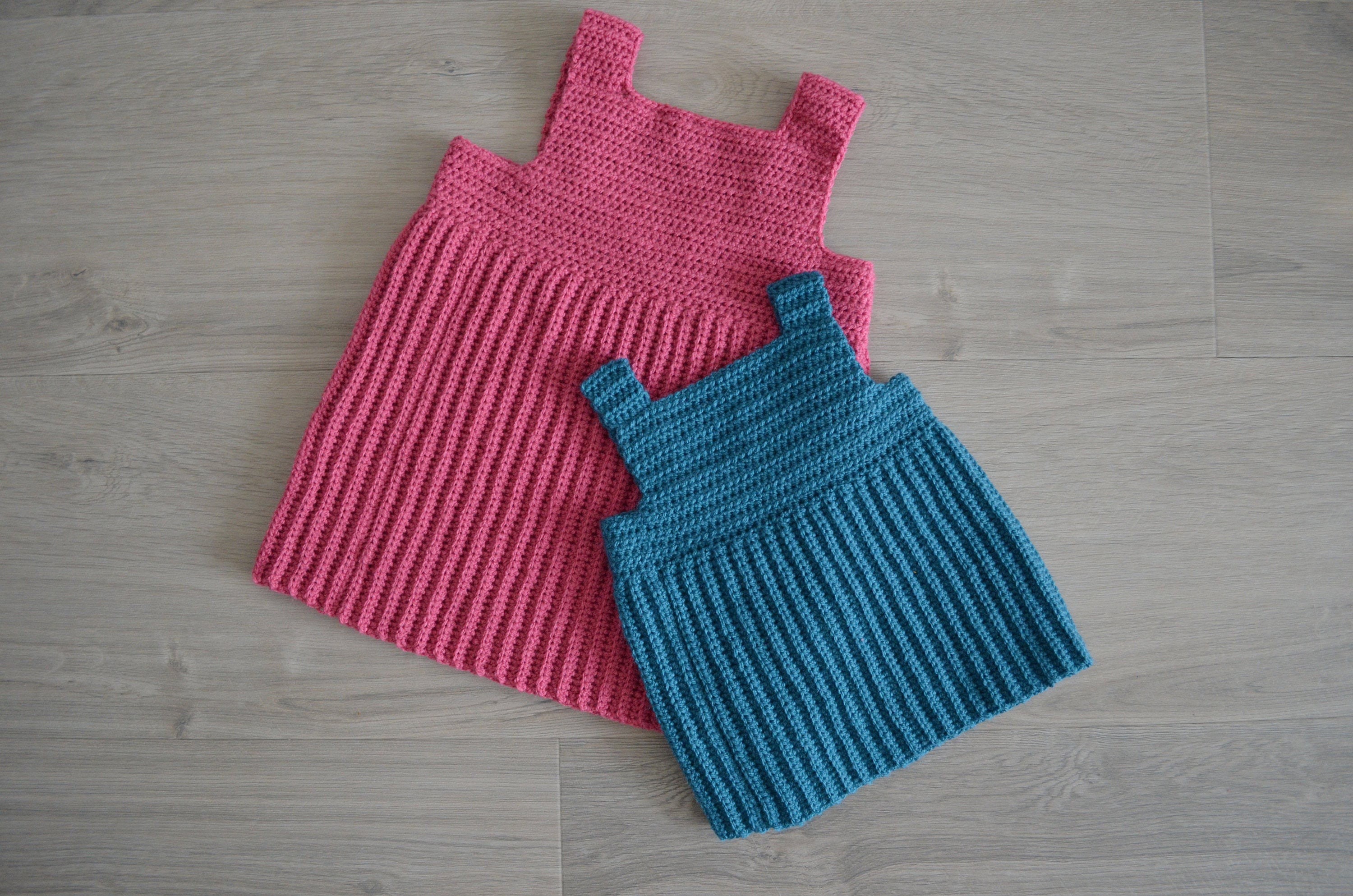 Crochet PATTERN Pinafore Dress Laurie up to 4 Years | Etsy
