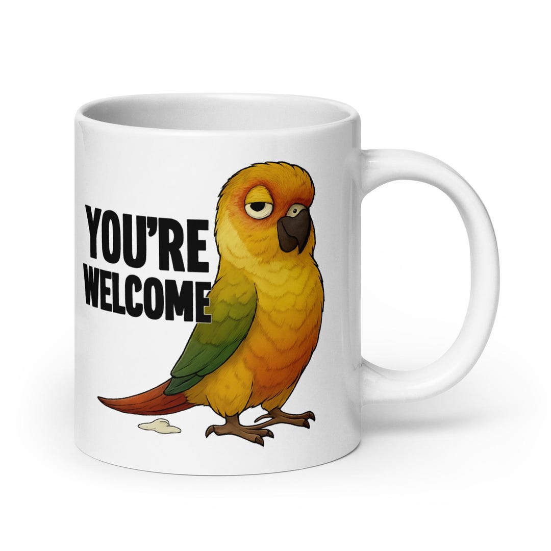 Funny Green Cheek Conure Mug: Parrot Poop Joke Gift - Etsy
