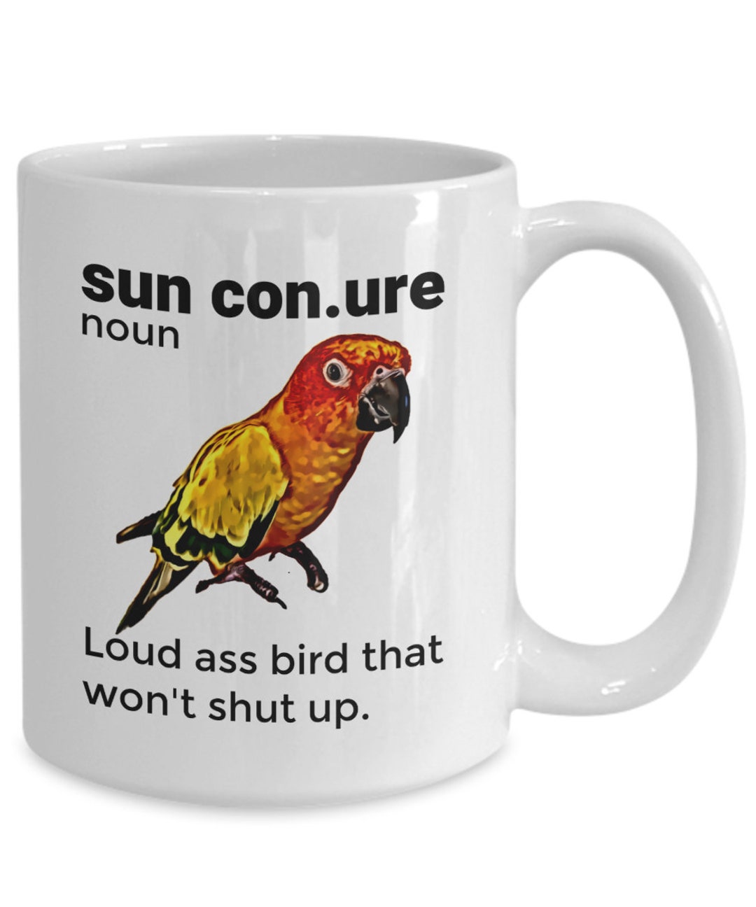 Sun Conure Noun Mug, Sun Conure Mom Mug, Sun Conure Dad Gift, Funny Sun ...