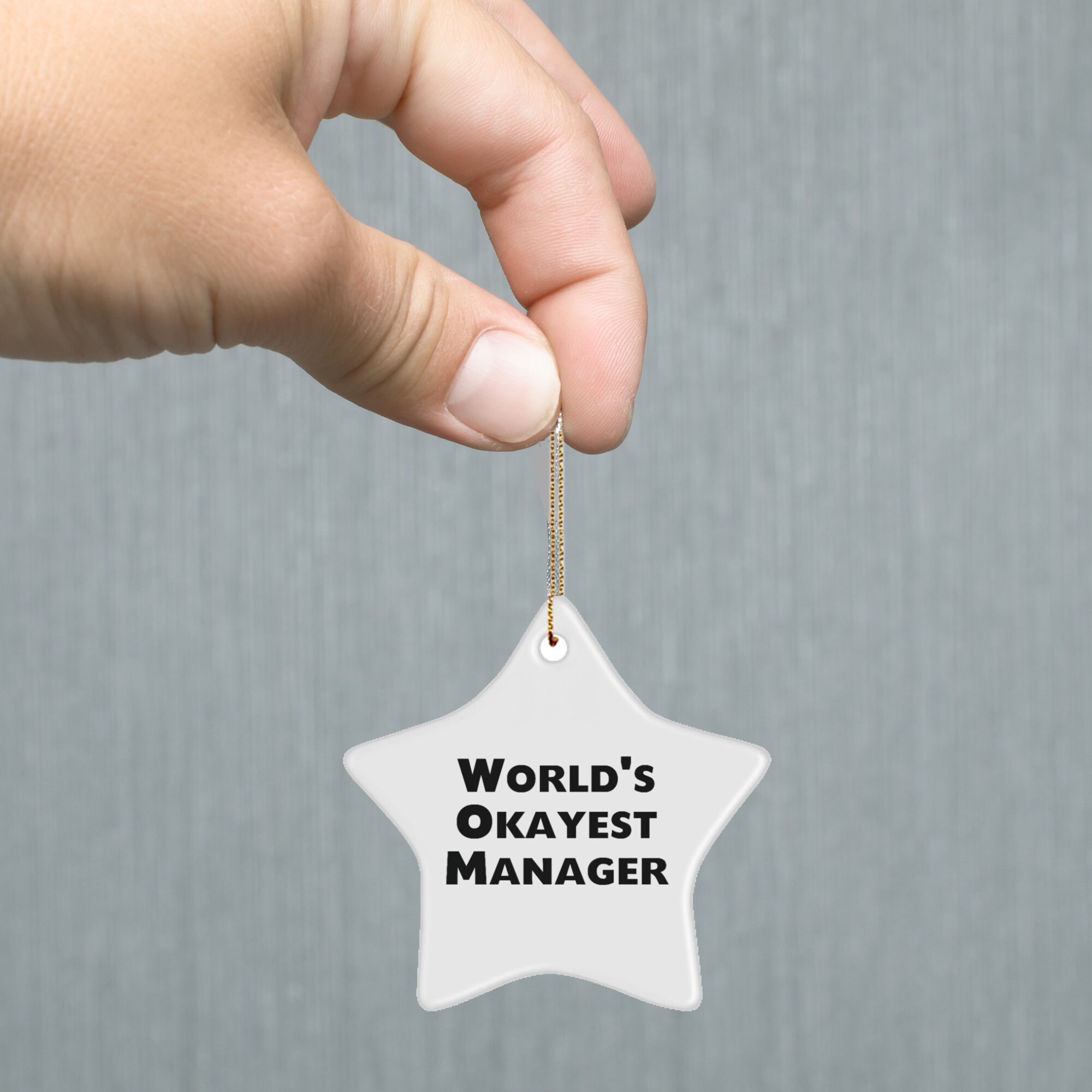 Best Manager Star Ornament, World's Okayest Manager, Present for ...