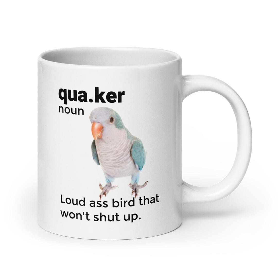 Blue Quaker Parrot Mug: Funny Loud Bird Owner Gift - Etsy