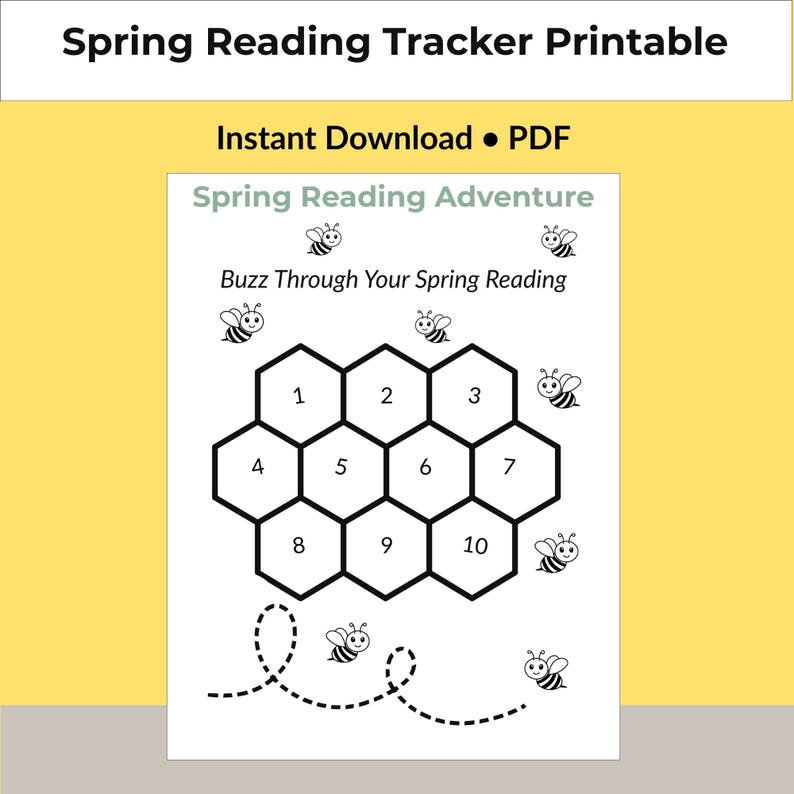 Spring Reading Tracker Printable – Kids Reading Log, Homeschool (PDF ...