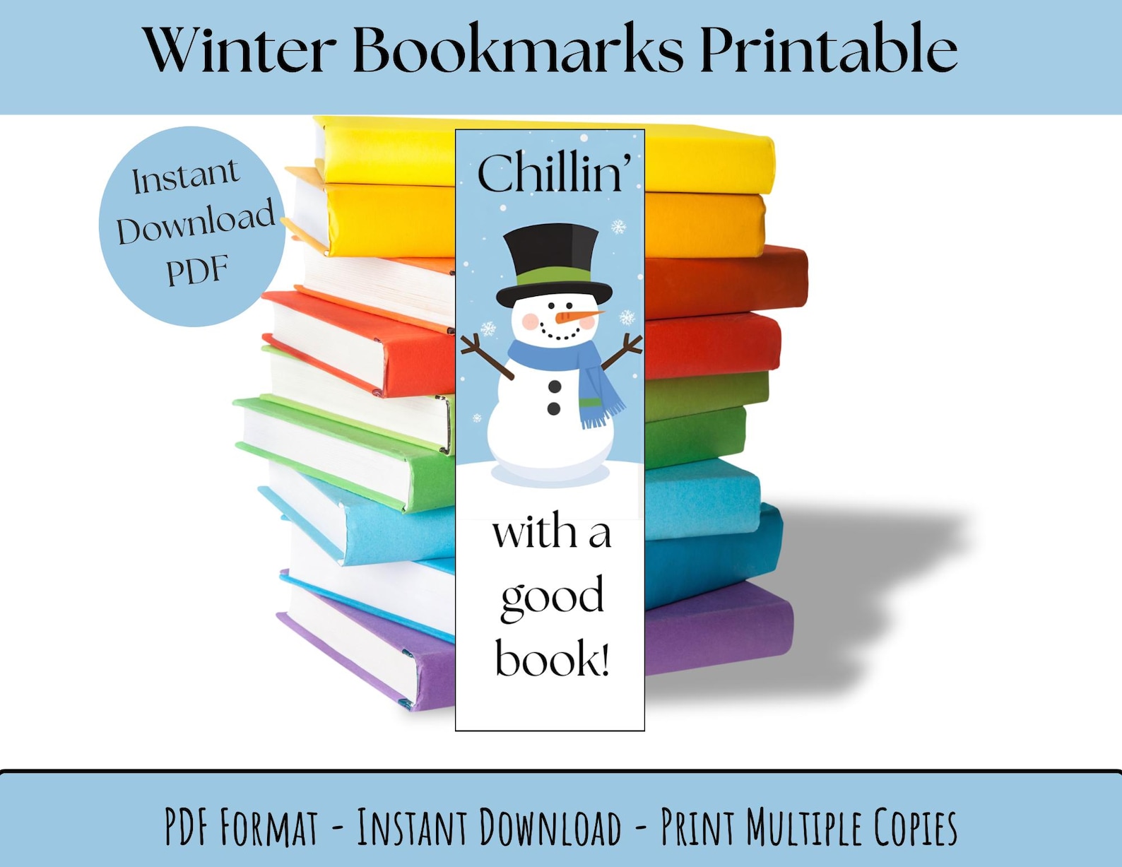 Winter Bookmarks Printable | Snowman Holiday Reading Bookmarks ...