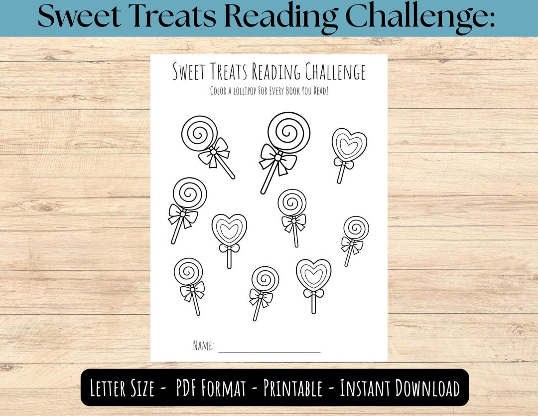 Sweet Treats Reading Challenge Printable PDF - Etsy Australia