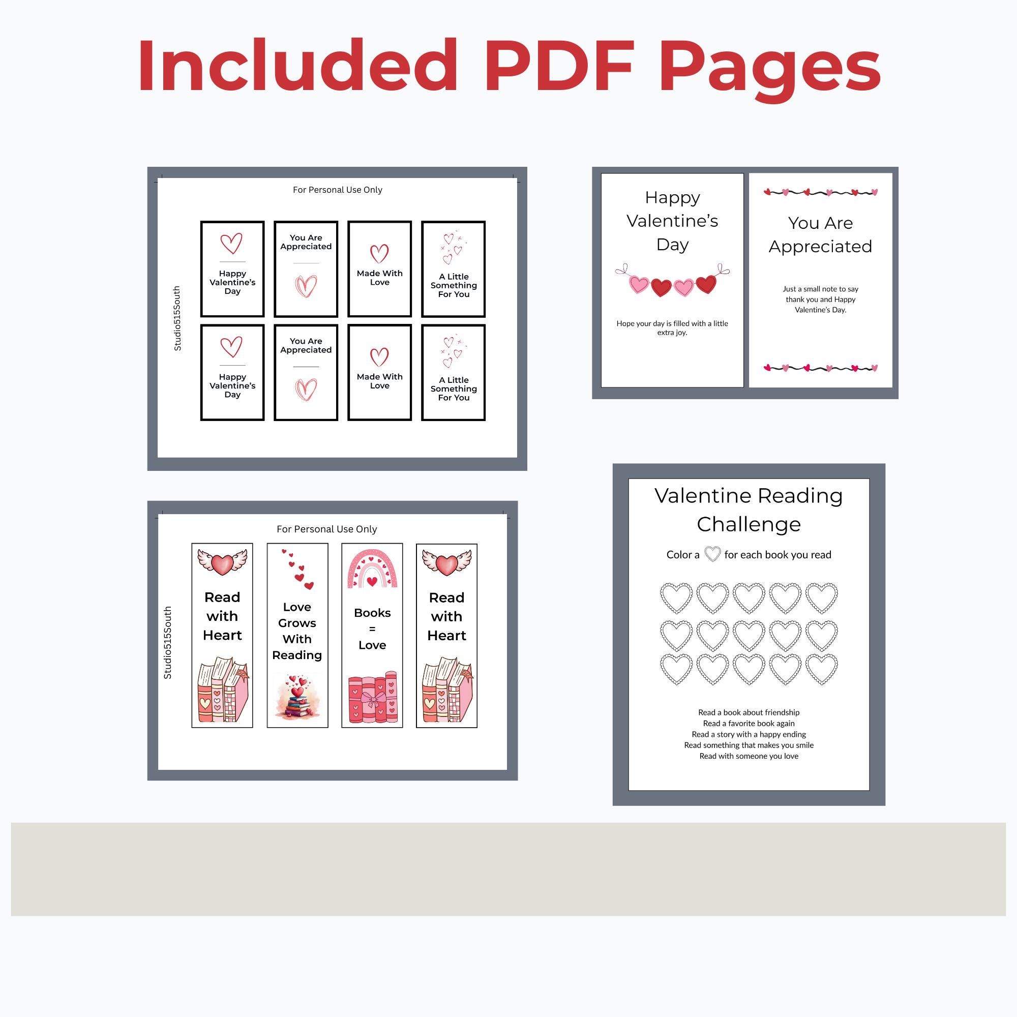 Valentine Printable Bundle for Classroom | Gift Tags, Cards, Bookmarks ...