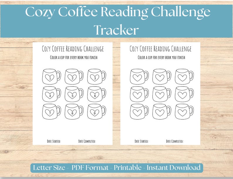 Cozy Coffee Reading Challenge Printable: Fall Book Tracker (PDF ...
