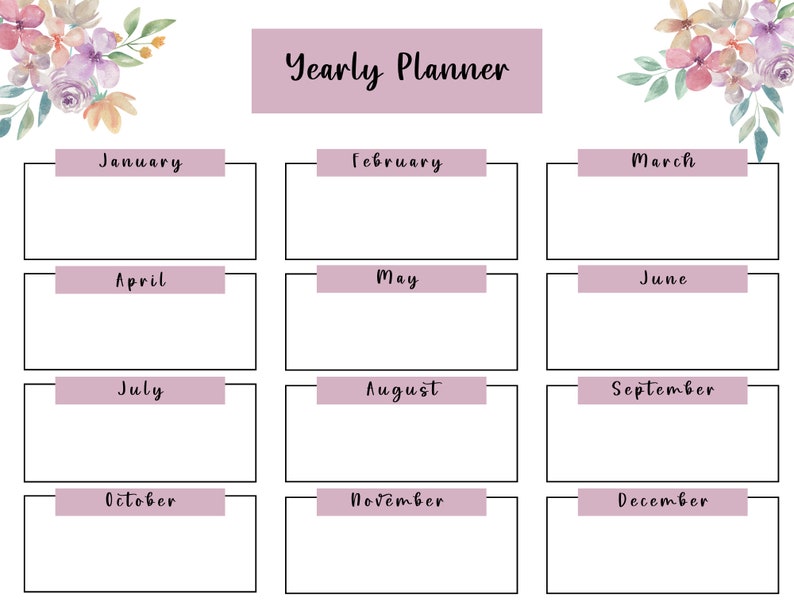 Printable Planner Daily Weekly Monthly Yearly, Download Printable ...
