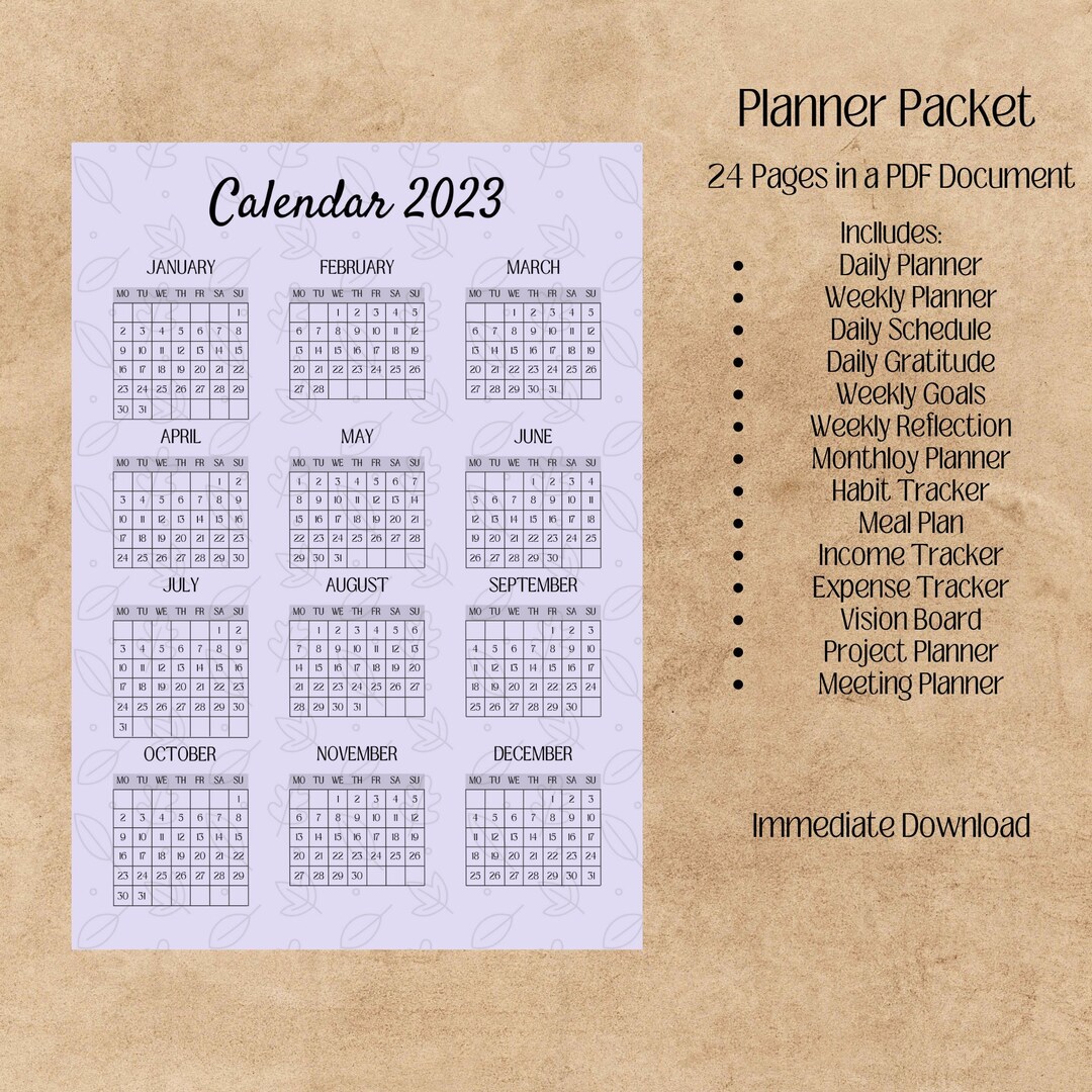 Printable Planner Packet - Daily, Monthly, Weekly Planner - Habit ...