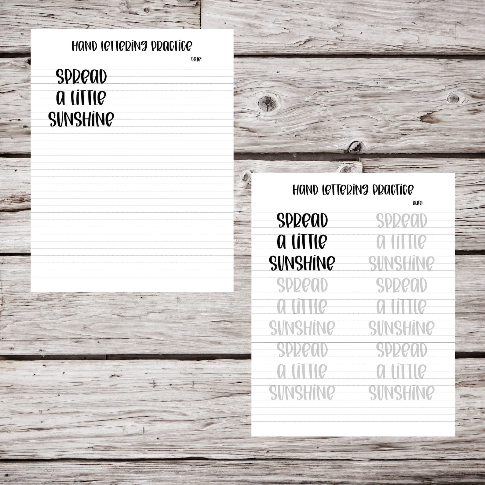 Hand Lettering Worksheets - Quirky Lettering Quotes - PDF File Digital ...