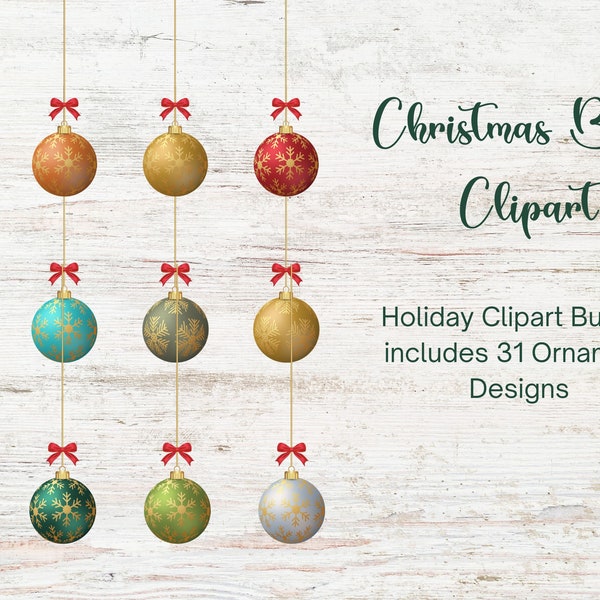 Hanging Ornaments Clipart - Etsy