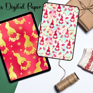 Christmas Gnome Clipart Bundle With Digital Paper - Cute Christmas ...