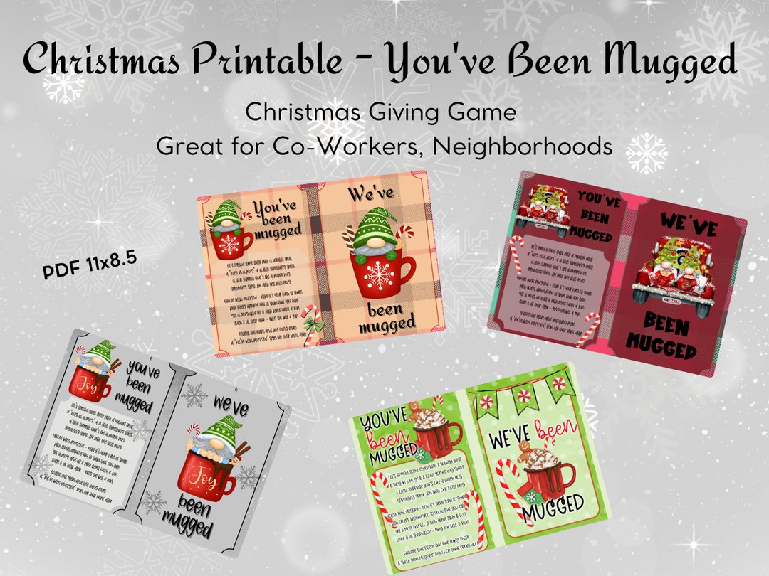 Christmas Printable Giving Game You've Been Mugged - Holiday Giving ...