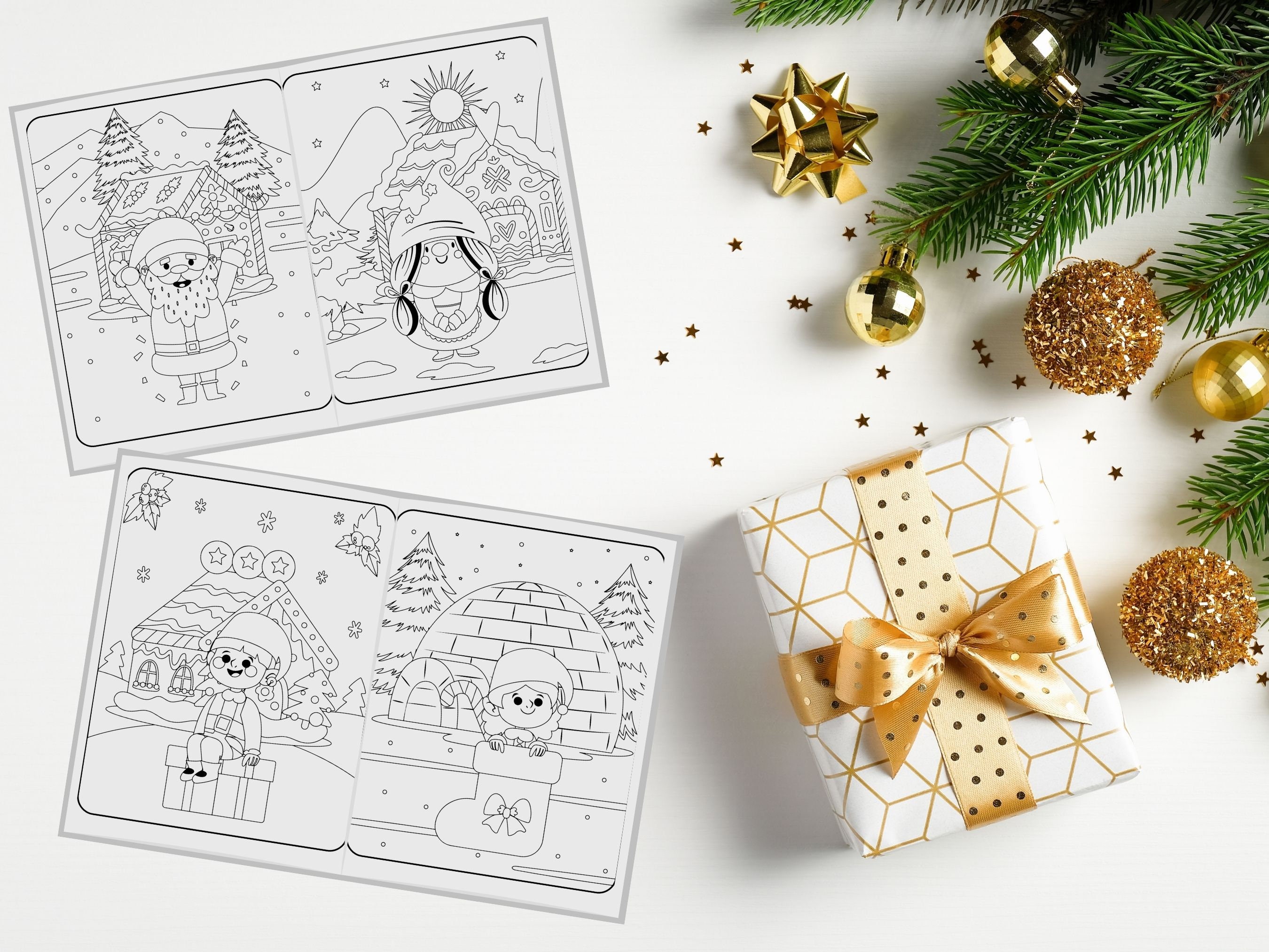 Christmas Coloring Book 40 Printable Coloring Pages Immediate Download ...