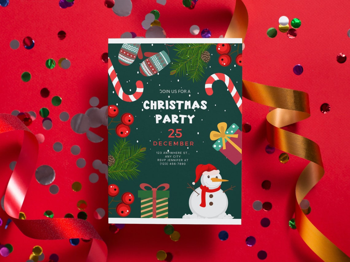 Christmas Party Flyer Template Edit/customize Holiday Open House Flyer ...