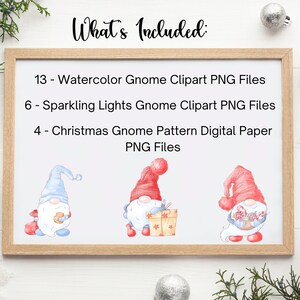 Christmas Gnome Clipart Bundle With Digital Paper - Cute Christmas ...